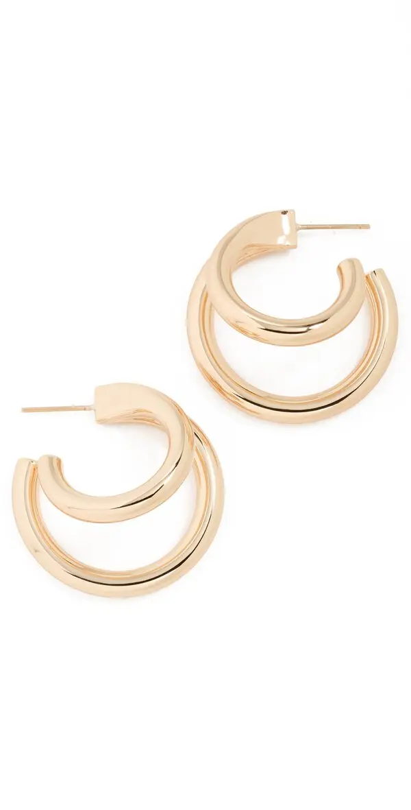 JENNIFER FISHER Double Lilly Mini Hoop Earrings - Yellow Gold