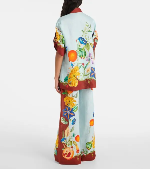 ALEMAIS Alémais Dahlia Floral Linen Shirt - Multicoloured