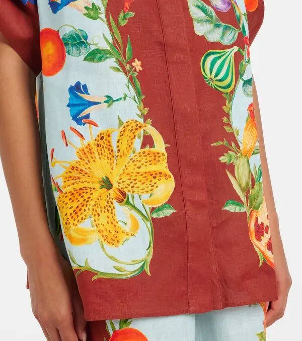 ALEMAIS Alémais Dahlia Floral Linen Shirt - Multicoloured