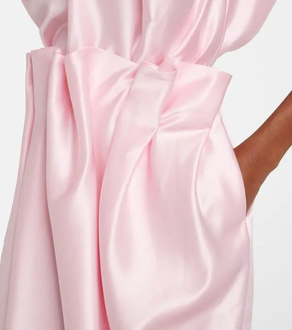 Simone Rocha Draped Satin Midi Skirt