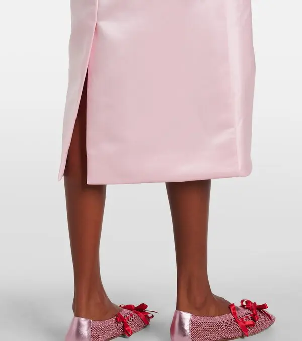 Simone Rocha Draped Satin Midi Skirt
