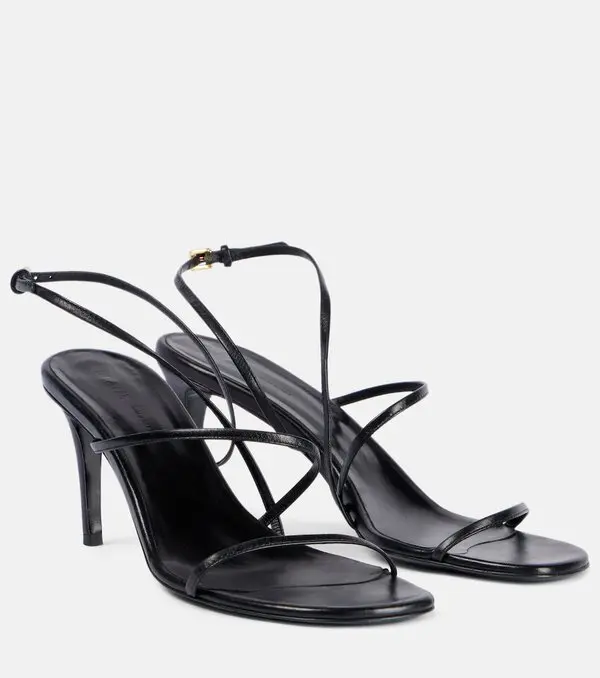 Khaite Loop 75 Leather Sandals - Black
