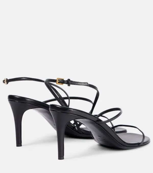 Khaite Loop 75 Leather Sandals - Black