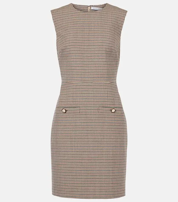 Veronica Beard Houndstooth Mini Dress - Brown