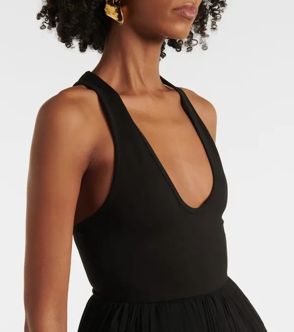 David Koma Jersey And Chiffon Gown