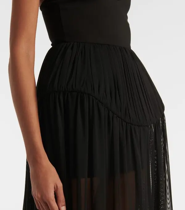 David Koma Jersey And Chiffon Gown