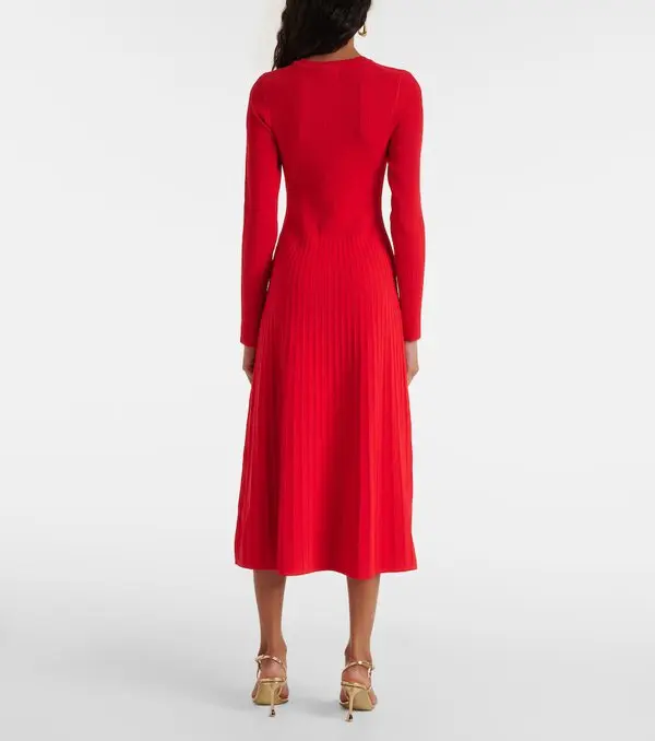 Veronica Beard Ribbed-knit Sweater Dress - Red