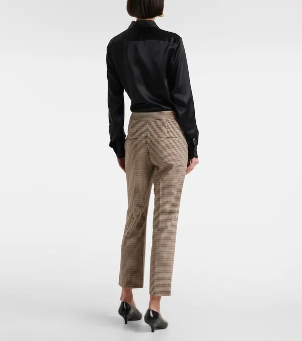 Veronica Beard Arte Houndstooth Cropped Pants - Brown