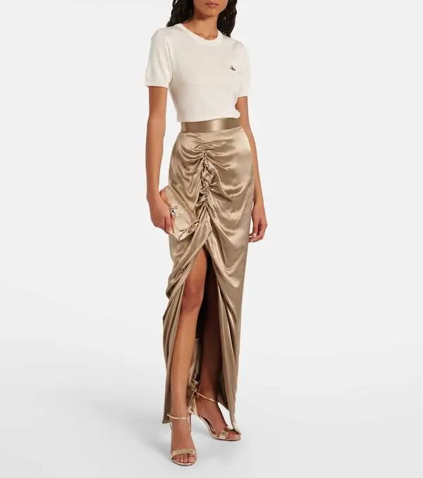 Vivienne Westwood Panther Asymmetric Maxi Skirt - Gold - 60% Off |  Editorialist