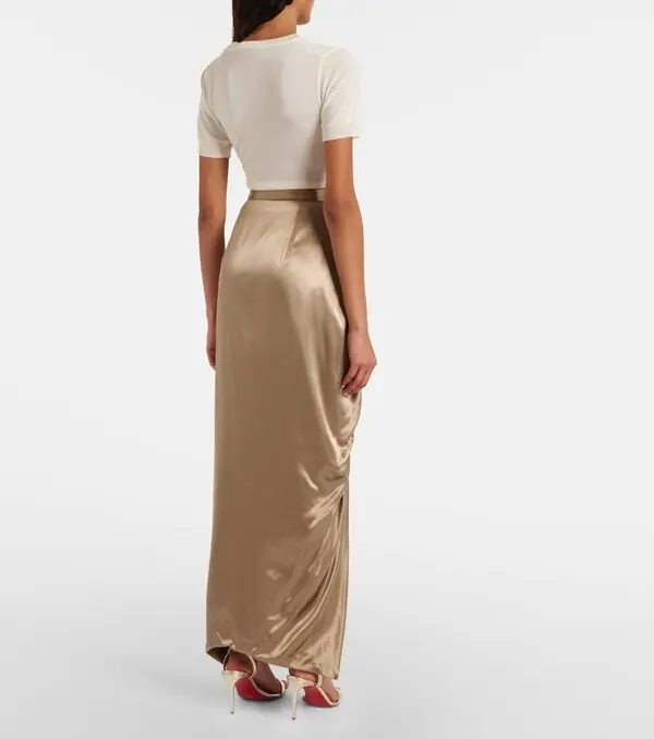 VIVIENNE WESTWOOD Panther Asymmetric Maxi Skirt - Gold