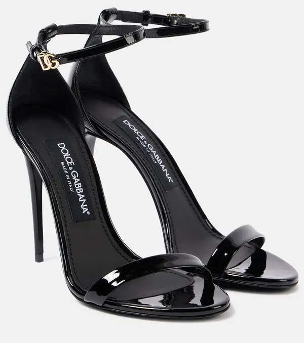 Dolce & Gabbana 105 Patent Leather Sandals - Black