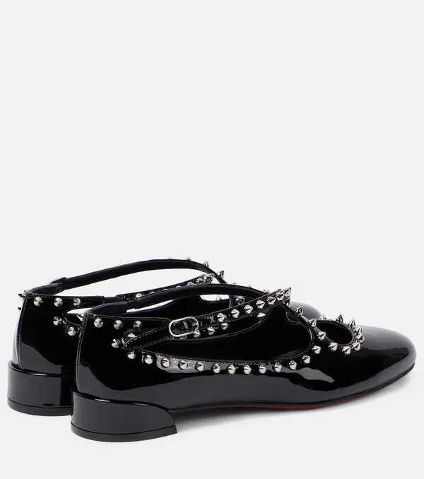 CHRISTIAN LOUBOUTIN Pilouta Jane Spiked Ballet Flats - Black