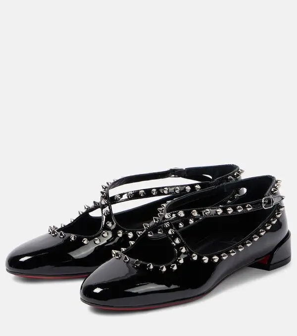 CHRISTIAN LOUBOUTIN Pilouta Jane Spiked Ballet Flats - Black