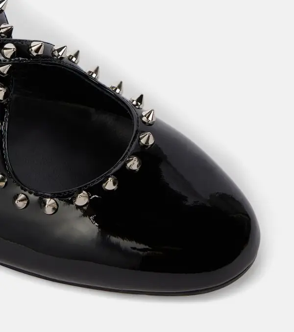 CHRISTIAN LOUBOUTIN Pilouta Jane Spiked Ballet Flats - Black