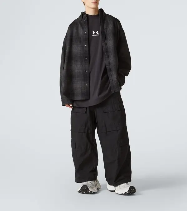 Balenciaga Checked Wool-blend Flannel Shirt