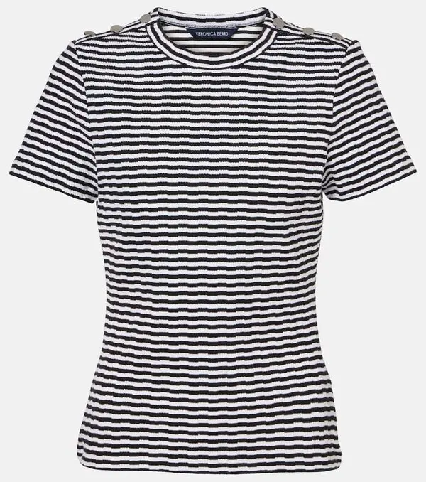 Veronica Beard Draya Striped T-shirt - Black