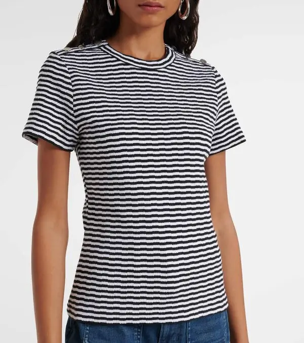 Veronica Beard Draya Striped T-shirt - Black