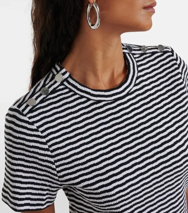 Veronica Beard Draya Striped T-shirt - Black