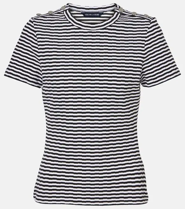 Veronica Beard Draya Striped T-shirt - Black