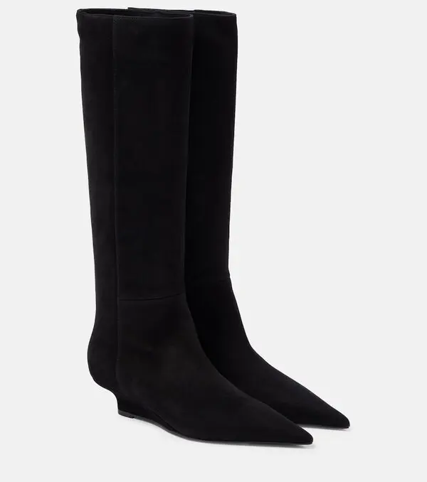 TOTEME Sharp 40 Suede Knee-high Boots - Black