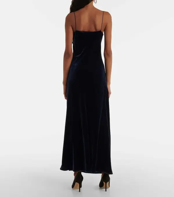 Asceno Alberta Velvet Slip Dress