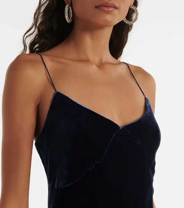 Asceno Alberta Velvet Slip Dress