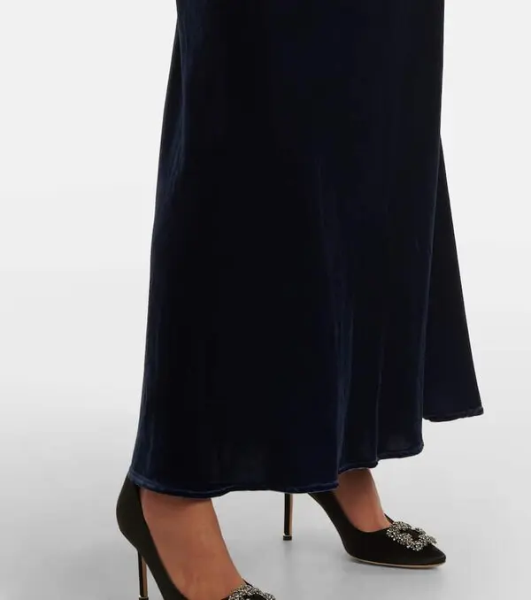 Asceno Alberta Velvet Slip Dress