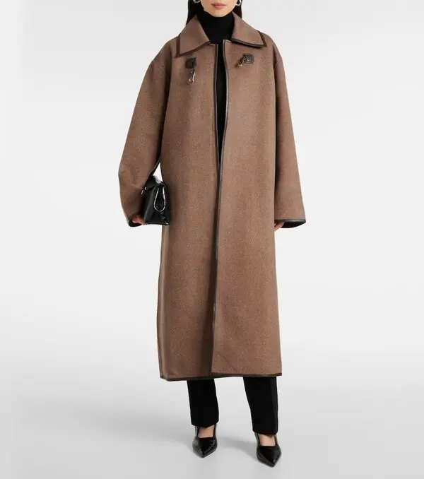 TOTEME Double Clasp Wool Coat - Brown