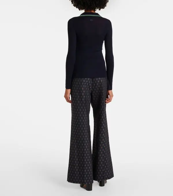 Etro Printed Polo Sweater - Blue