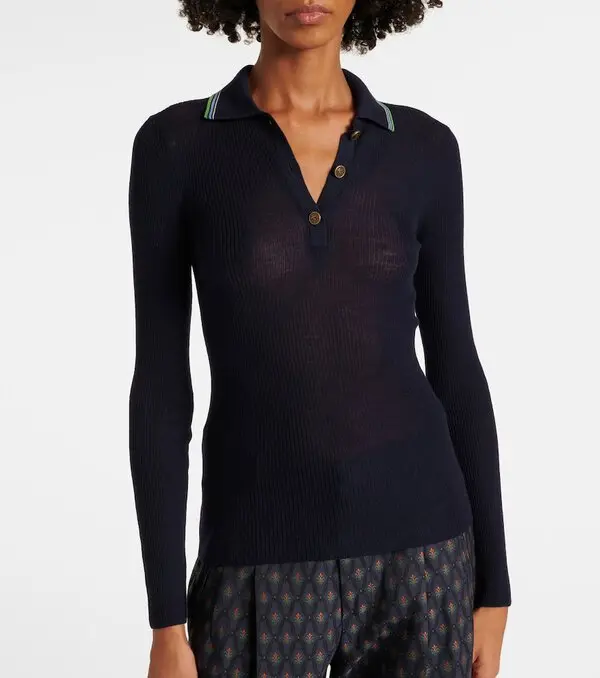 Etro Printed Polo Sweater - Blue