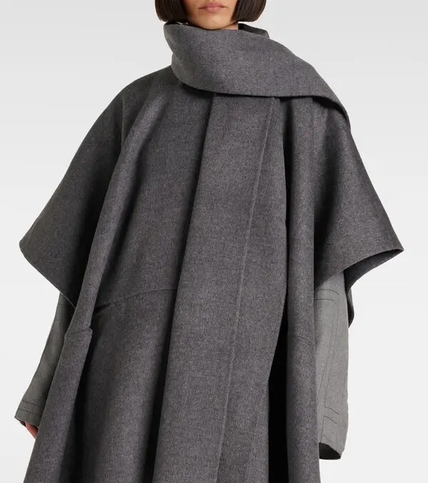 TOTEME Doublé Wool Scarf Coat - Grey
