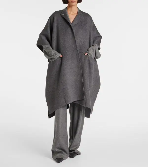 TOTEME Doublé Wool Scarf Coat - Grey