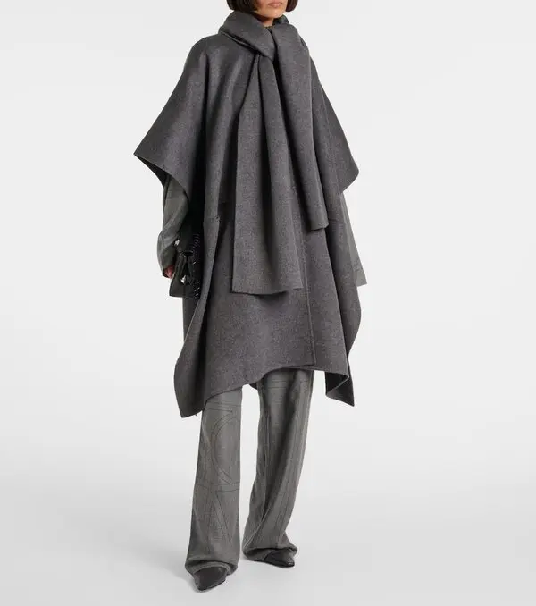 TOTEME Doublé Wool Scarf Coat - Grey