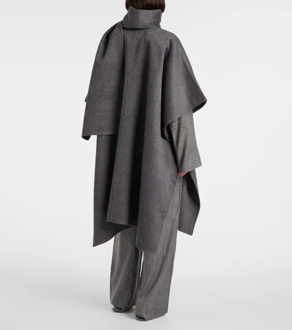 TOTEME Doublé Wool Scarf Coat - Grey