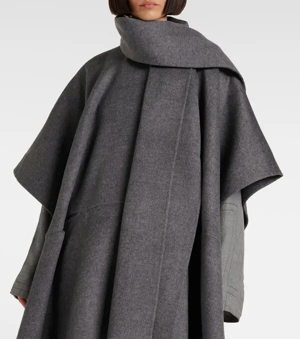 TOTEME Doublé Wool Scarf Coat - Grey
