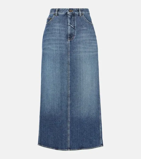 Ralph Lauren High-rise Denim Maxi Skirt - Blue