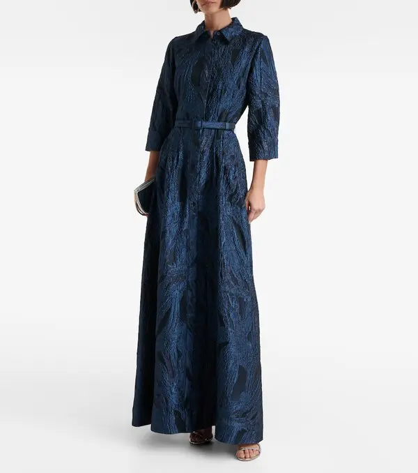 Simkhai Courtney Jacquard Gown - Blue