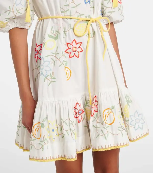 ALEMAIS Alémais Embroidered Cotton Minidress
