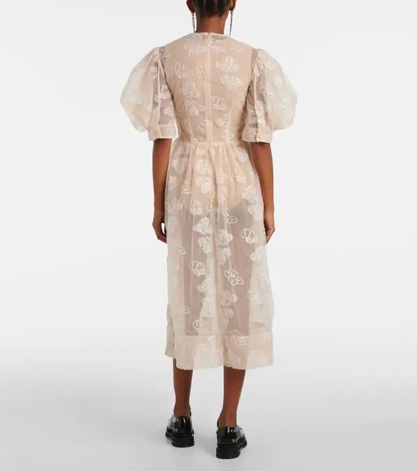 Simone Rocha Embroidered Midi Dress