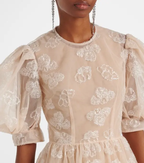 Simone Rocha Embroidered Midi Dress