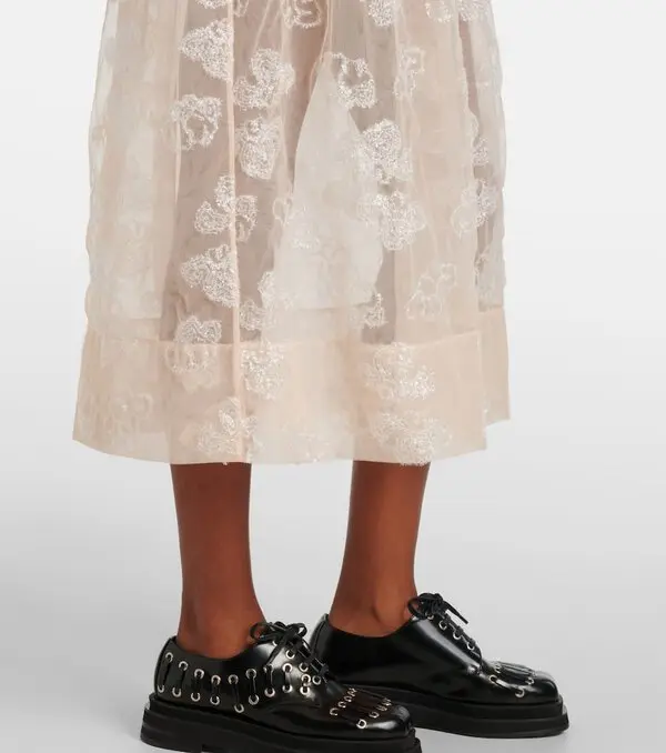 Simone Rocha Embroidered Midi Dress