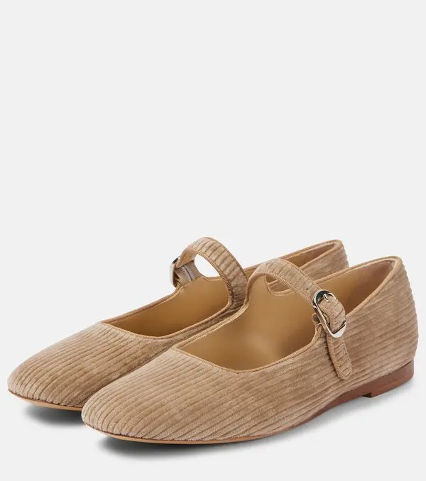 Le Monde Beryl Corduroy Mary Jane Flats - Beige