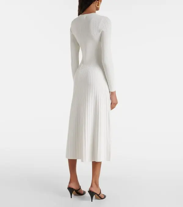 Veronica Beard Nami Ribbed-knit Dress - White