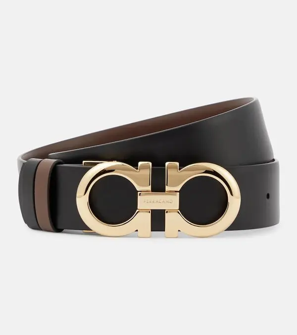 FERRAGAMO Gancini Reversible Leather Belt - Brown