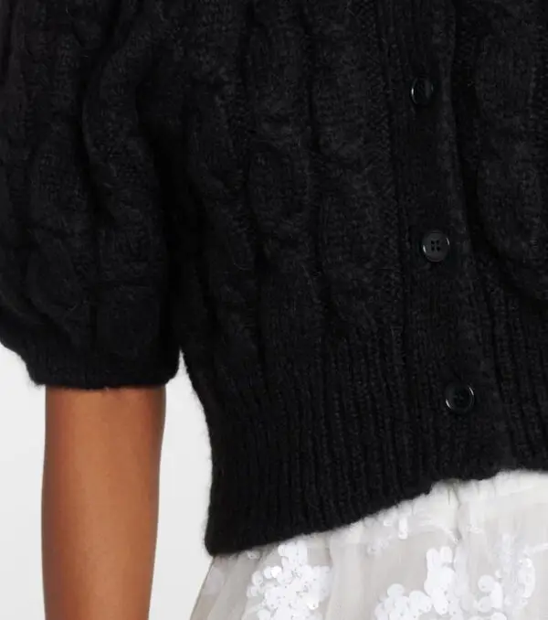 Simone Rocha Embroidered Cropped Cardigan