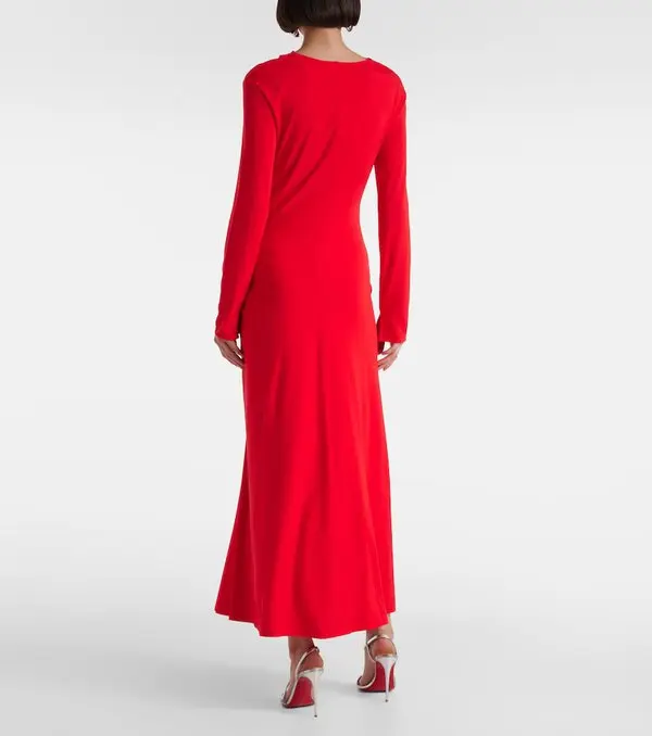 Simkhai Ferrera Ruched Maxi Dress - Red