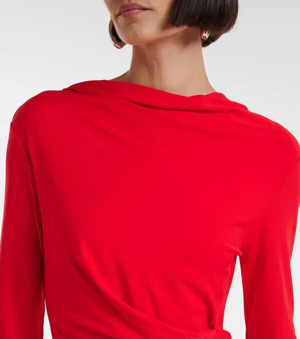 Simkhai Ferrera Ruched Maxi Dress - Red