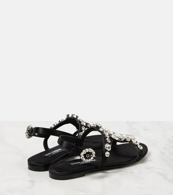 Dolce & Gabbana Bianca Embellished Sandals - Black