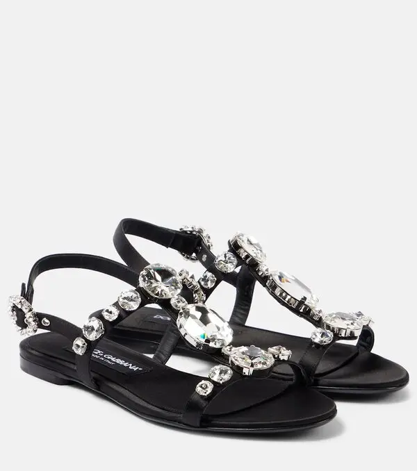 Dolce & Gabbana Bianca Embellished Sandals - Black