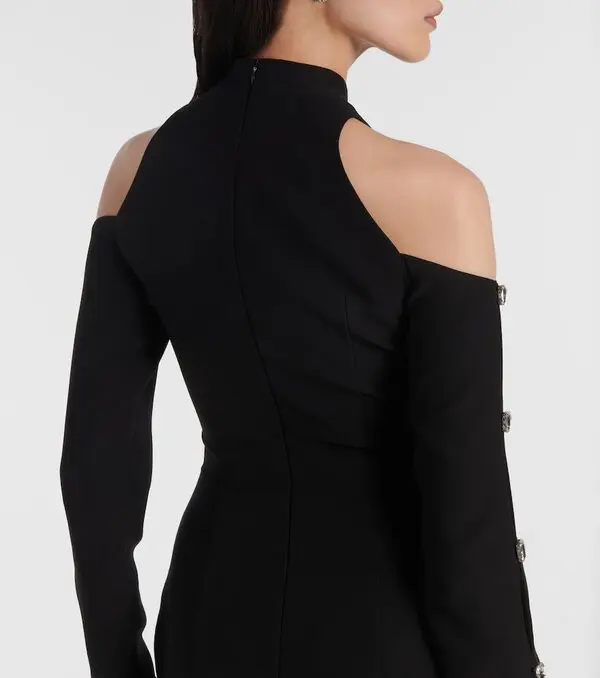 RASARIO Crystal-embellished Crêpe Midi Dress